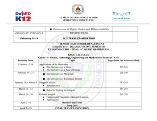 Basic Calculus - STEM 11 learning guides | DOCX