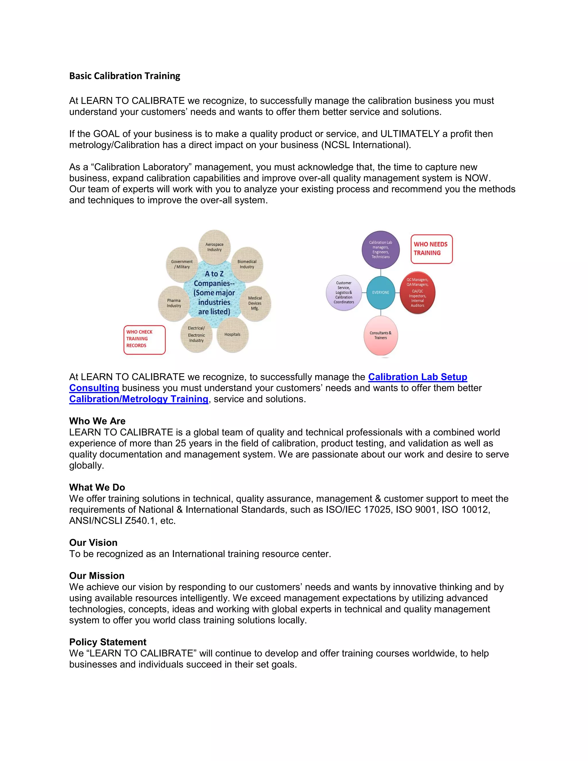 Basic calibration training | PDF