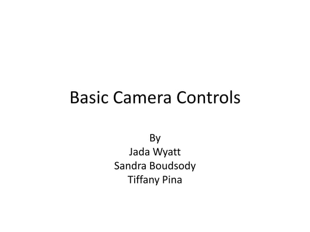 Basic camera controls | PPT