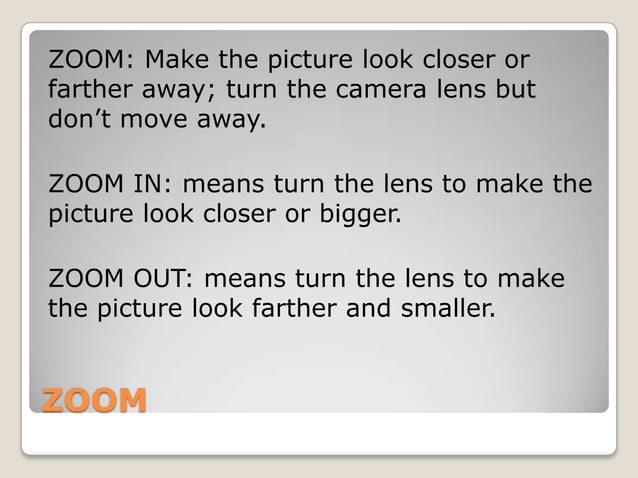 Basic camera shots module 4 | PPTX | Cameras and Camcorders | Consumer Electronics