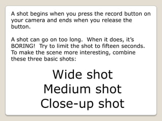 Basic camera shots module 4 | PPTX