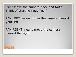 Basic camera shots module 4 | PPTX