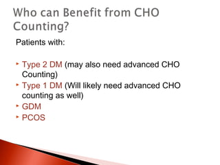 Basic carbohydrate counting final | PPT