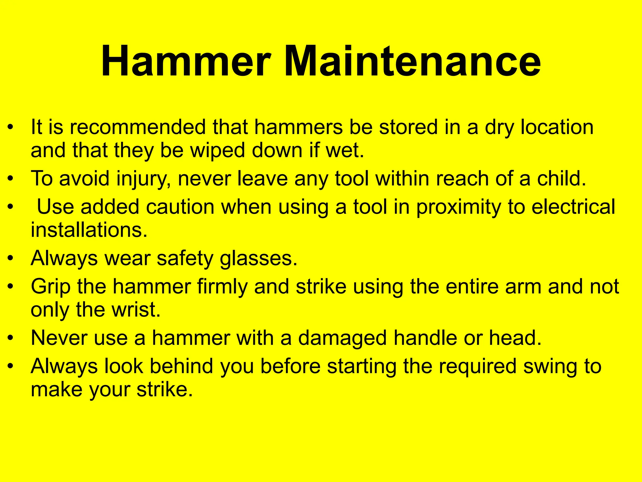 Basic Carpentry Hand Tools- Hammers and safety | PPT