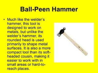 Basic Carpentry Hand Tools- Hammers and safety | PPT