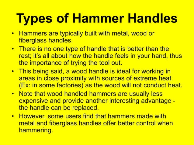 Basic Carpentry Hand Tools- Hammers and safety | PPT