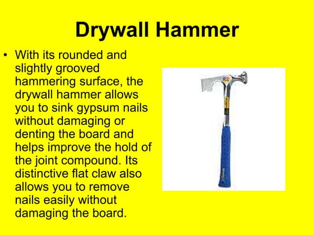 Basic Carpentry Hand Tools- Hammers and safety | PPT