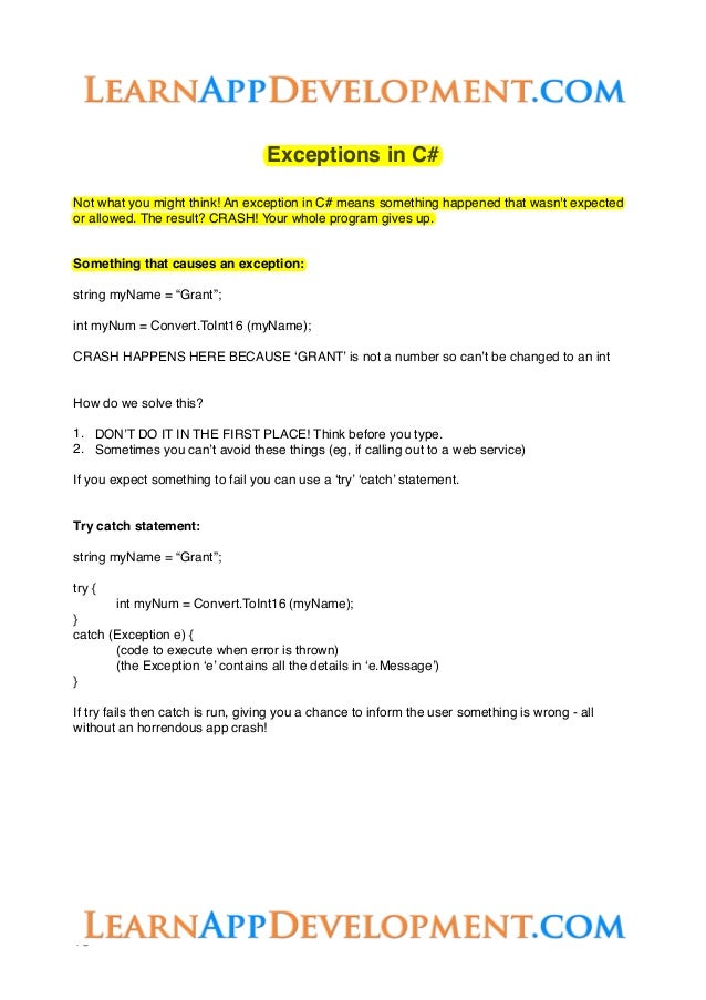 Basic c# cheat sheet