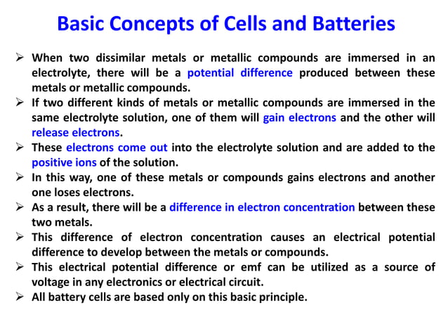 Basic cells and batteries | PDF | Chemistry | Science