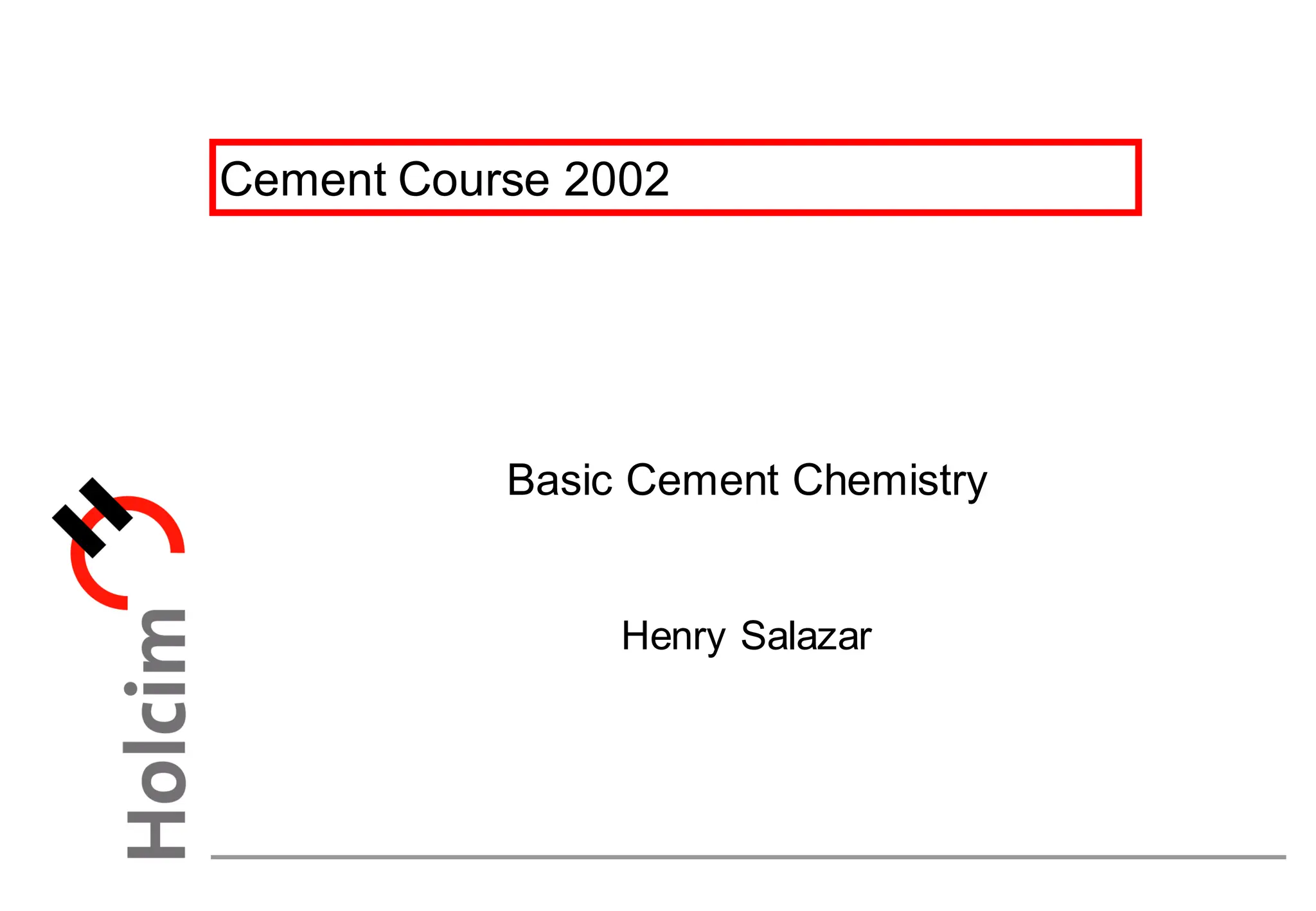 Basic Cement Chemistry by .pdf