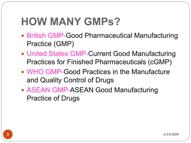 Basic cGMP | PPT | Pharmaceutical Industry | Industries