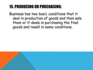 Basic characteristics of business | PPTX
