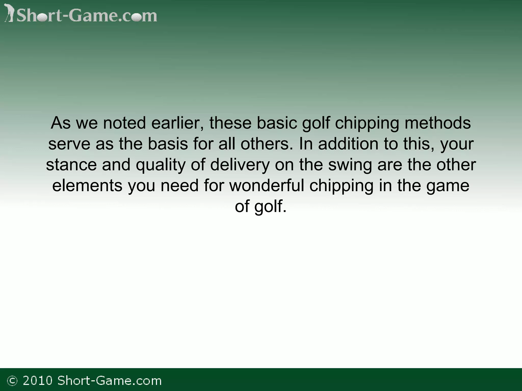 Basic Chipping Types in Golf | PPT | Golf | Sports