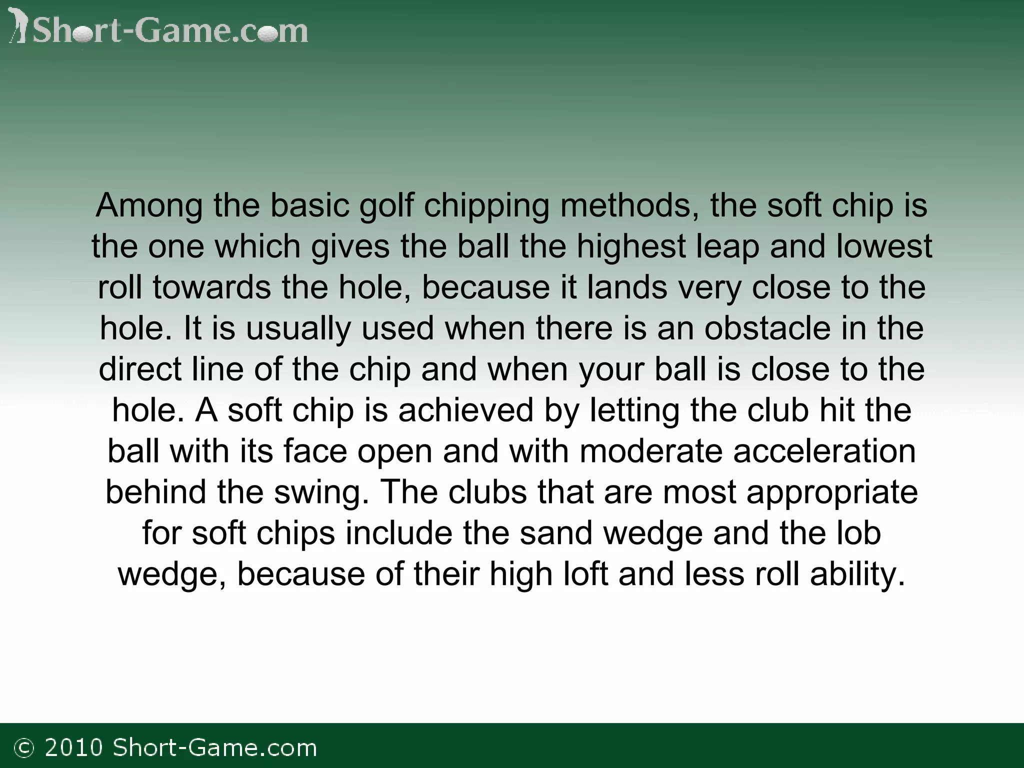 Basic Chipping Types in Golf | PPT
