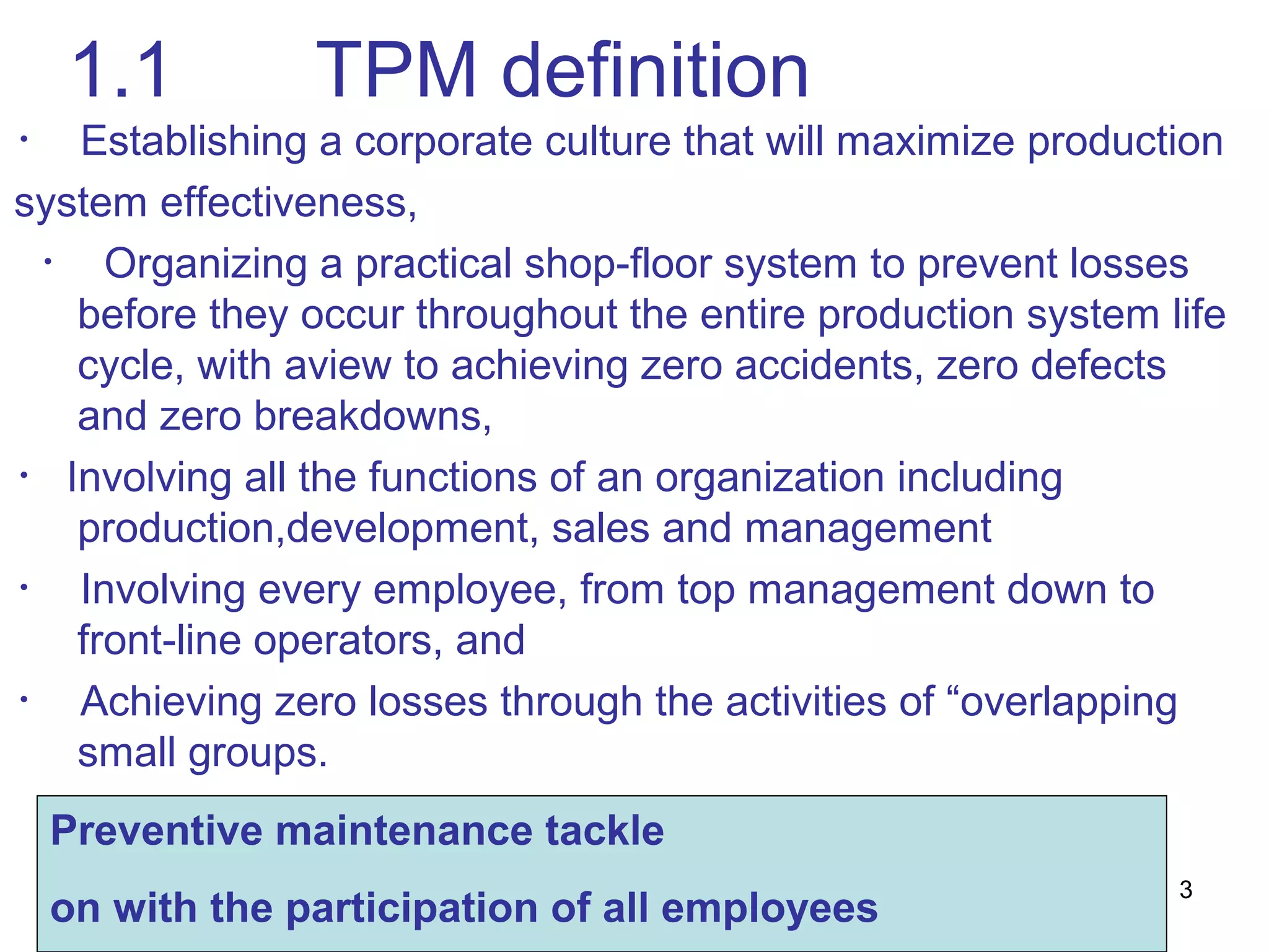 TPM for lean manufacturing | lean tools | PDF