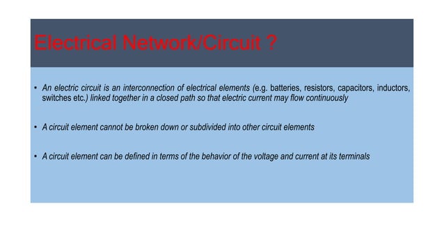 Basic Circuit Elements & Introductory Concepts.pptx | Computer Networking | Computing