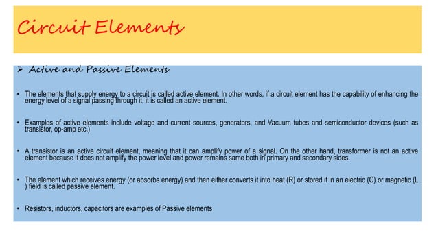 Basic Circuit Elements & Introductory Concepts.pptx | Computer Networking | Computing