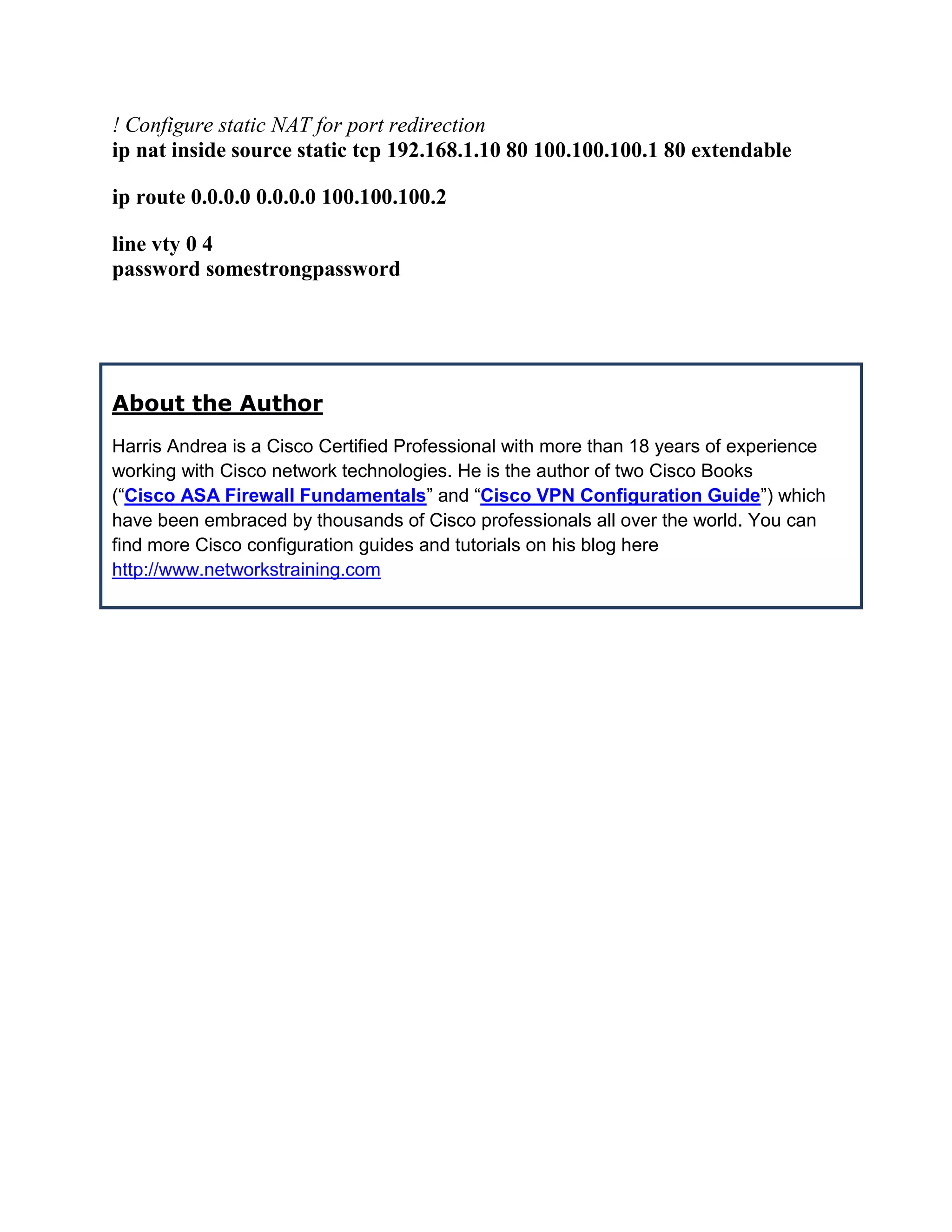 Basic Cisco 800 Router Configuration for Internet Access | PDF