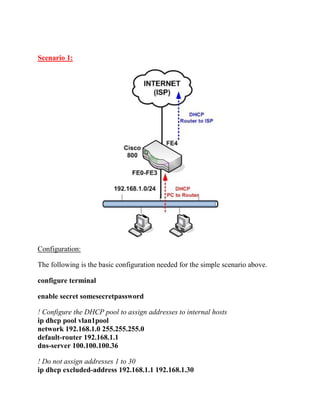 Basic Cisco 800 Router Configuration for Internet Access | PDF