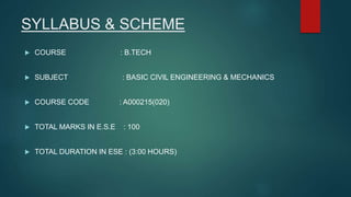 Building materials, Basic civil engineering ,unit-1 | PPTX