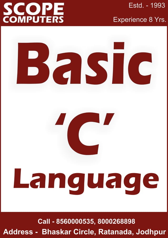 basic c language scope computers jodhpur | PDF