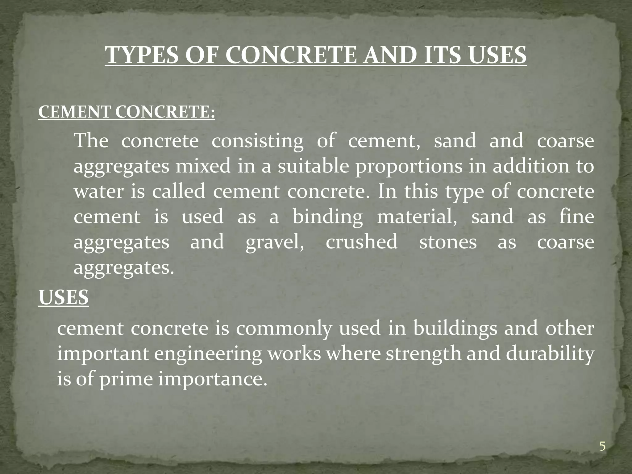 Basic classification of concrete | PPSX