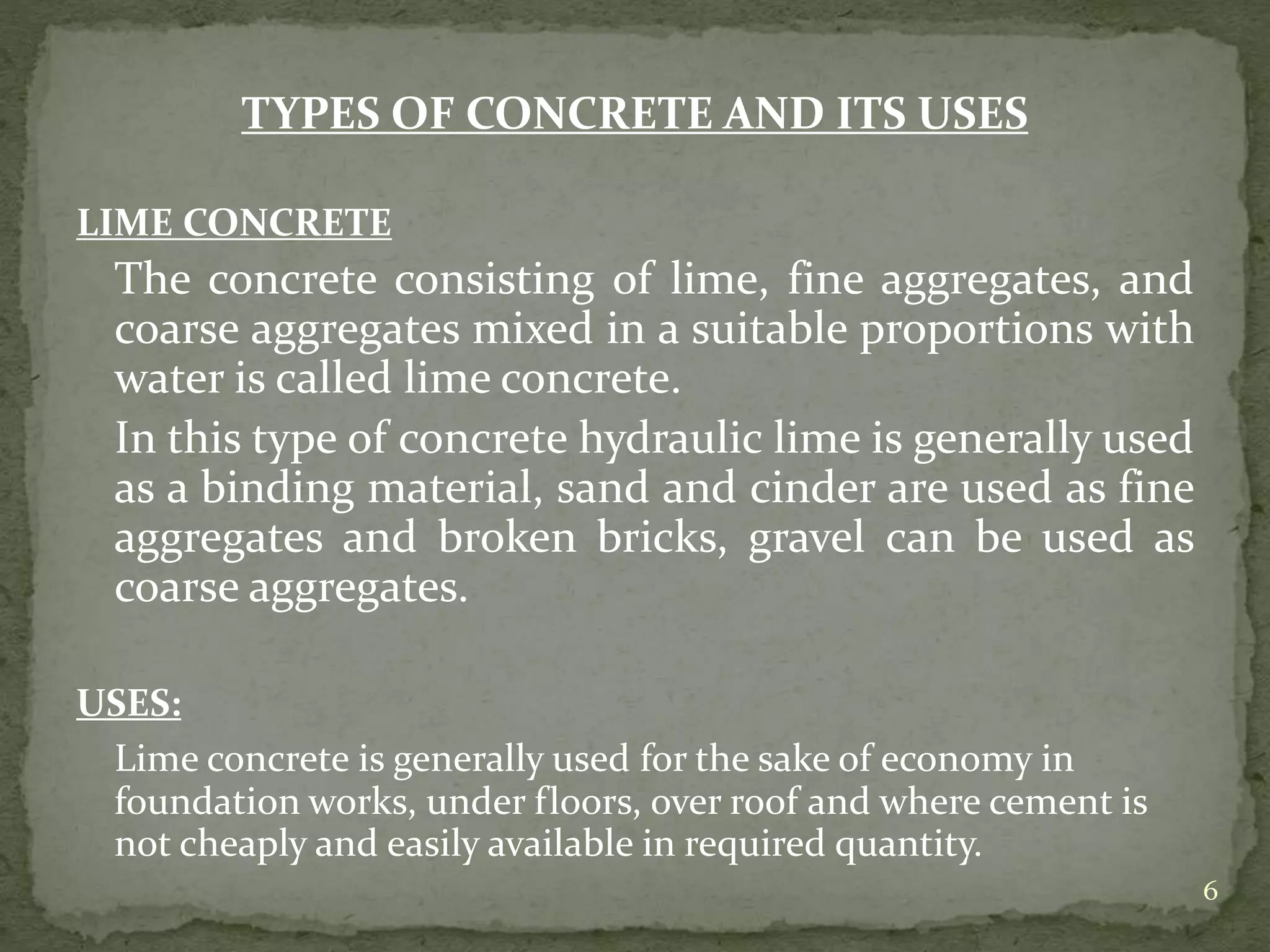 Basic classification of concrete | PPSX
