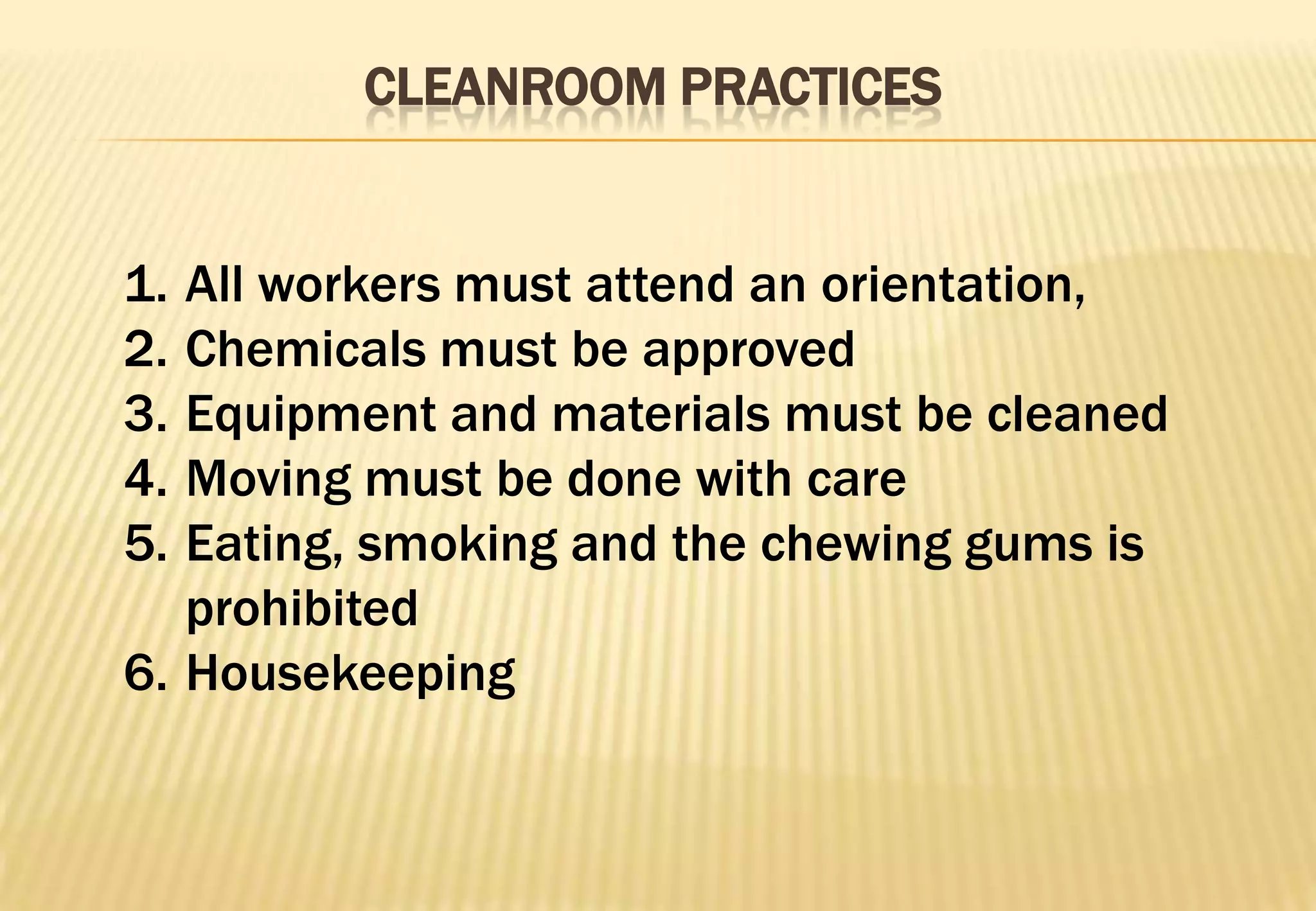 Basic Cleanroom Protocol | PPTX