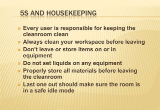 Basic Cleanroom Protocol | PPTX