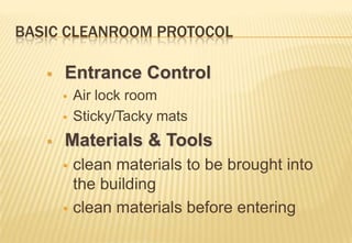 Basic Cleanroom Protocol | PPTX