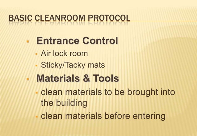 Basic Cleanroom Protocol | PPTX