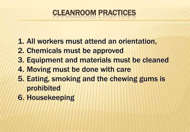 Basic Cleanroom Protocol | PPTX