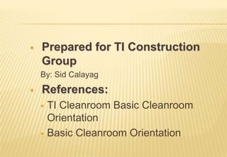 Basic Cleanroom Protocol | PPTX