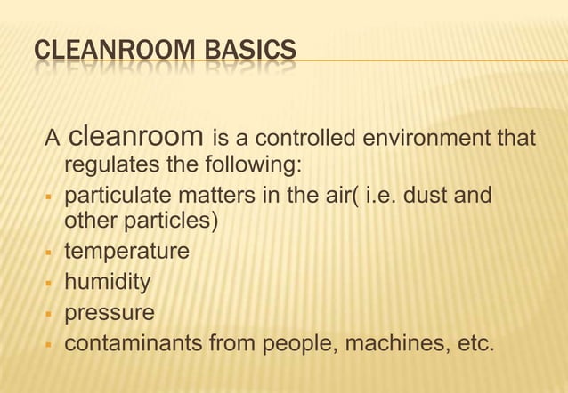 Basic Cleanroom Protocol | PPTX