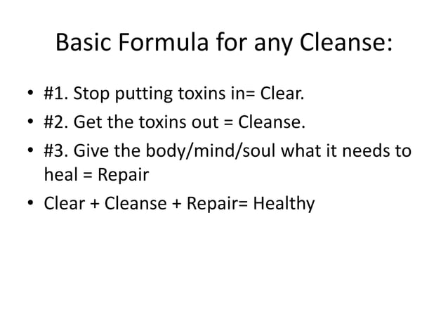 Basic cleansing techniques: a detox guiede for beginners | PPT