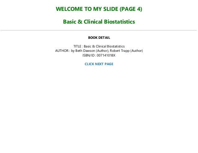[PDF] Basic & Clinical Biostatistics Full Pages