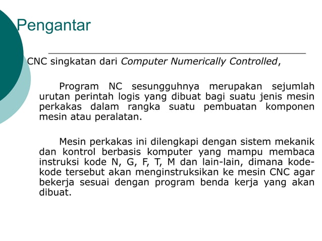Basic cnc programming awal | PPT