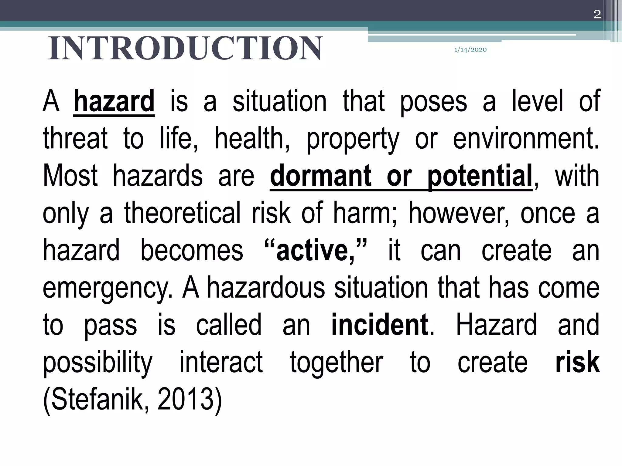 Basic Concept of Hazard | PPTX
