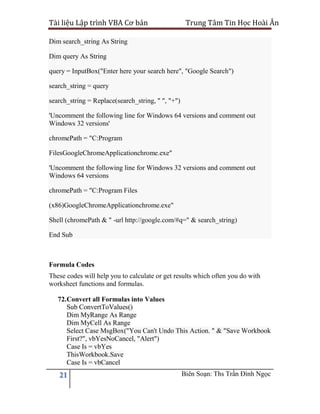 Lập Trình VBA For Excel Tại Biên Hòa | PDF