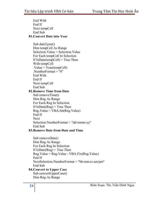 Lập Trình VBA For Excel Tại Biên Hòa | PDF