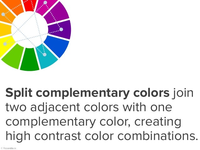 Split complementary color combinations