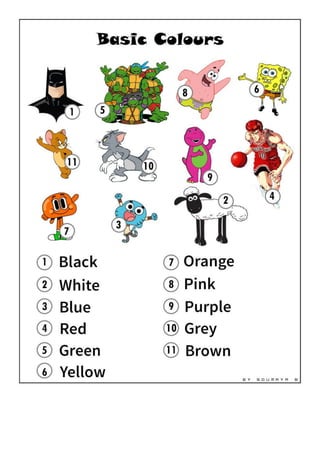 Colours through favourite cartoons | PDF