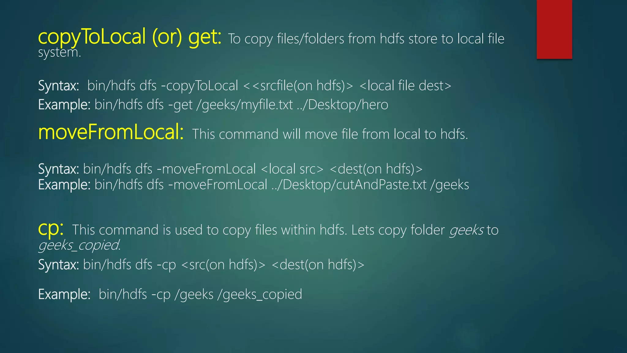 Basic command of hadoop | PPTX