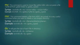 Basic command of hadoop | PPTX