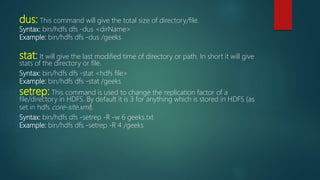 Basic command of hadoop | PPTX | Operating Systems | Computer Software and Applications
