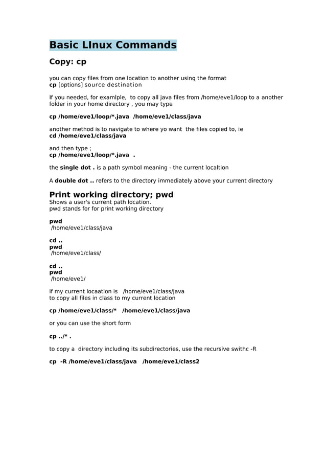 Basic commands | PDF