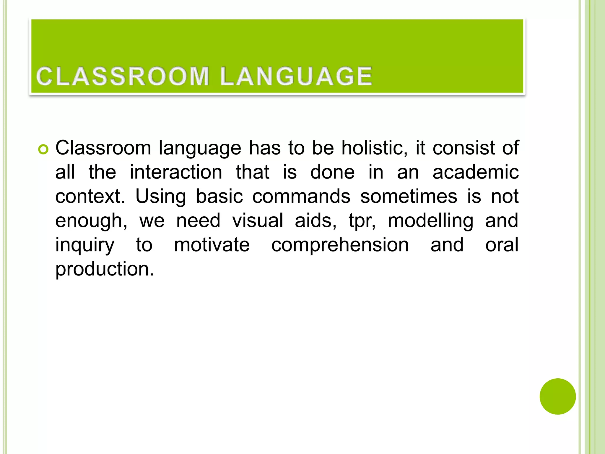 Basic commands & classroom language | PPTX