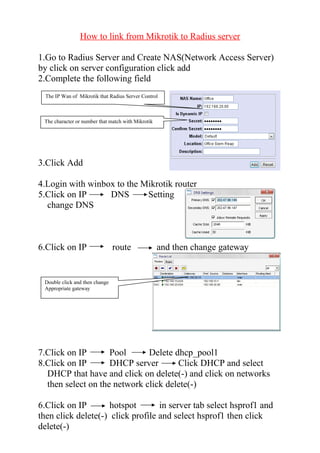 Basic command to configure mikrotik | DOC