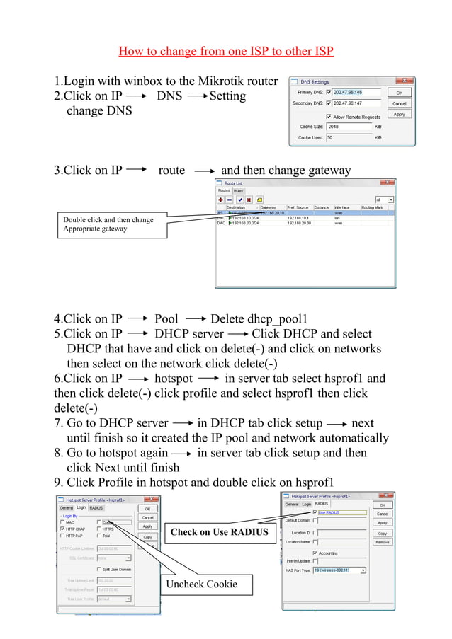 Basic command to configure mikrotik | DOC