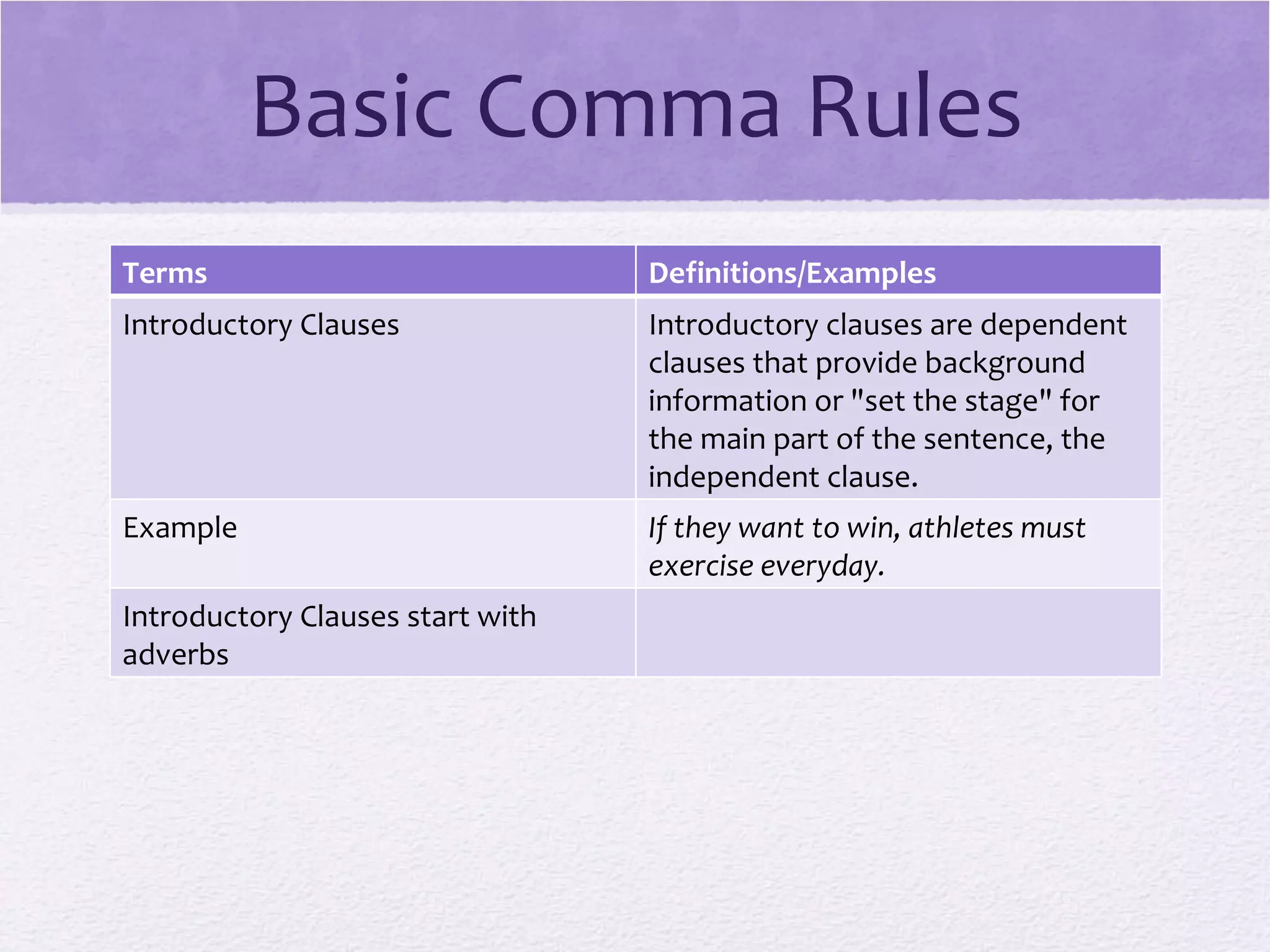 Basic comma rules | PPT